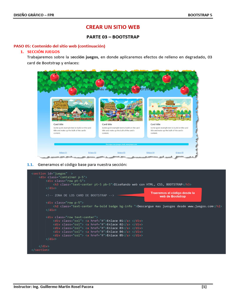 CREAR UN SITIO WEB - PARTE 06 - BOOTSTRAP 04 | PDF | Bootstrap (marco ...