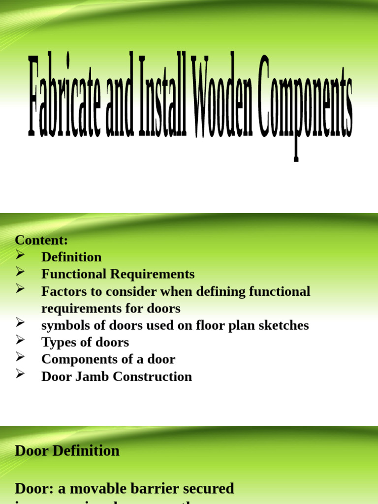 Door Lesson | PDF | Door | Framing (Construction)