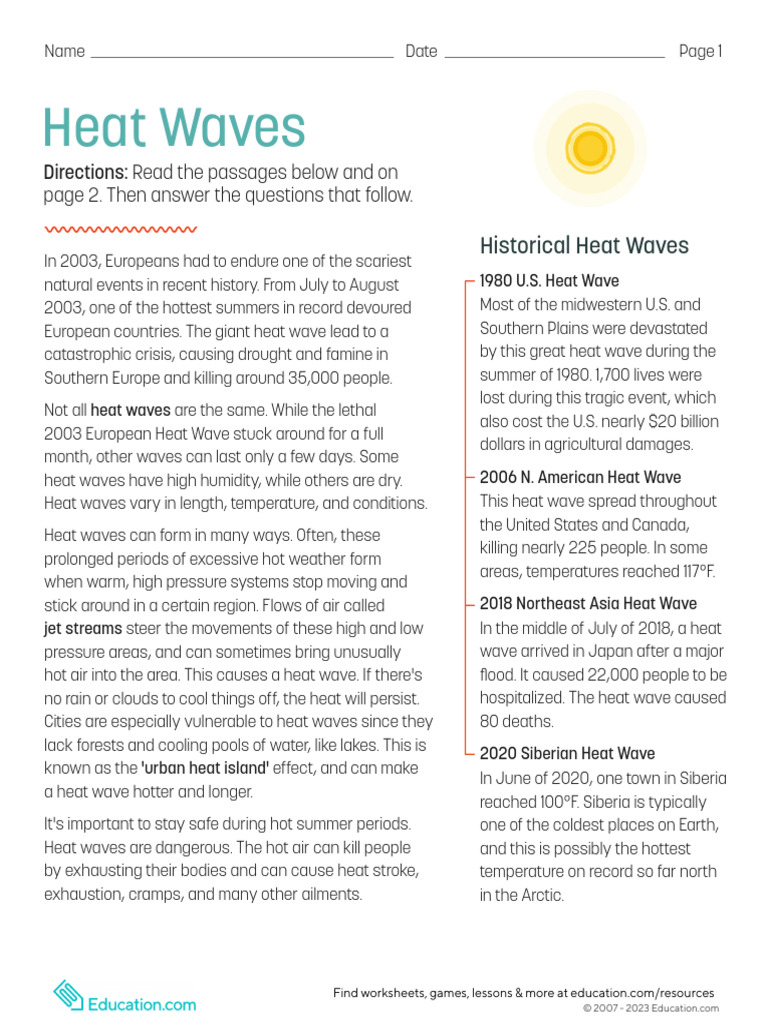 Weather Science Heat Waves | PDF | Heat Wave | Greenhouse Effect