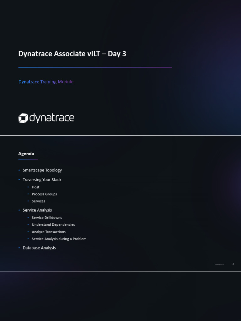 Dynatrace Associate VILT Day 3 | PDF | Databases | Client–Server Model