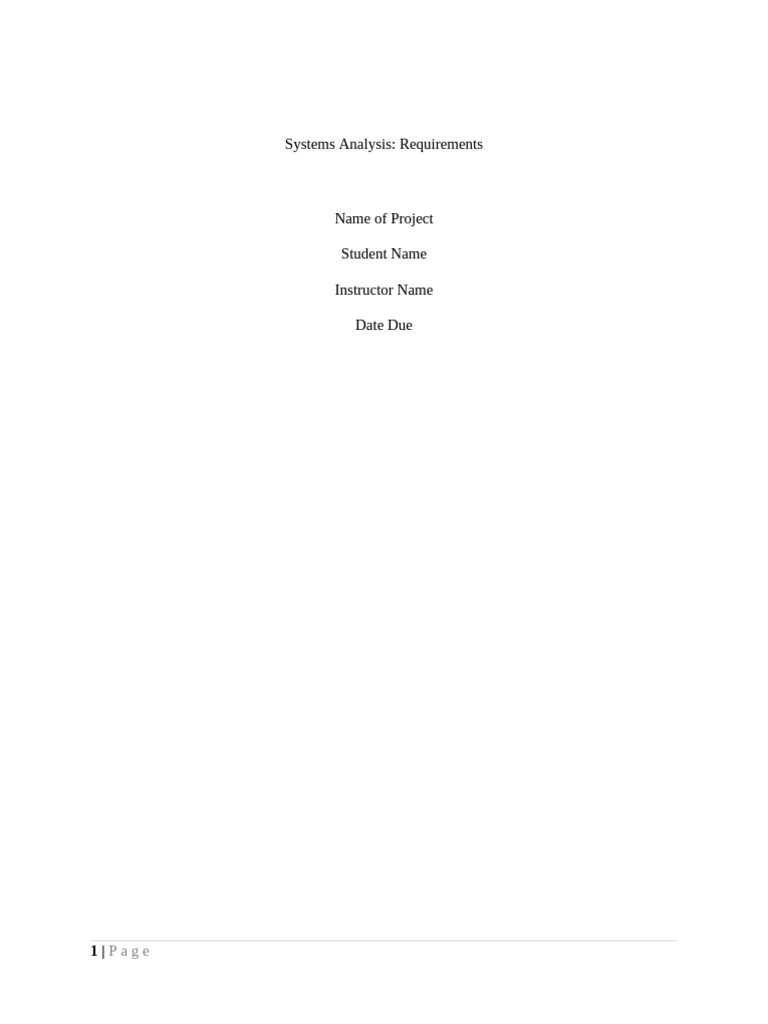 Systems Analysis Template-1 | PDF