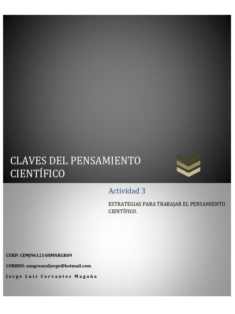 U1 - Act3 - Estrategias Del Pensamiento Cientifico | PDF | Enseñando | Pensamiento