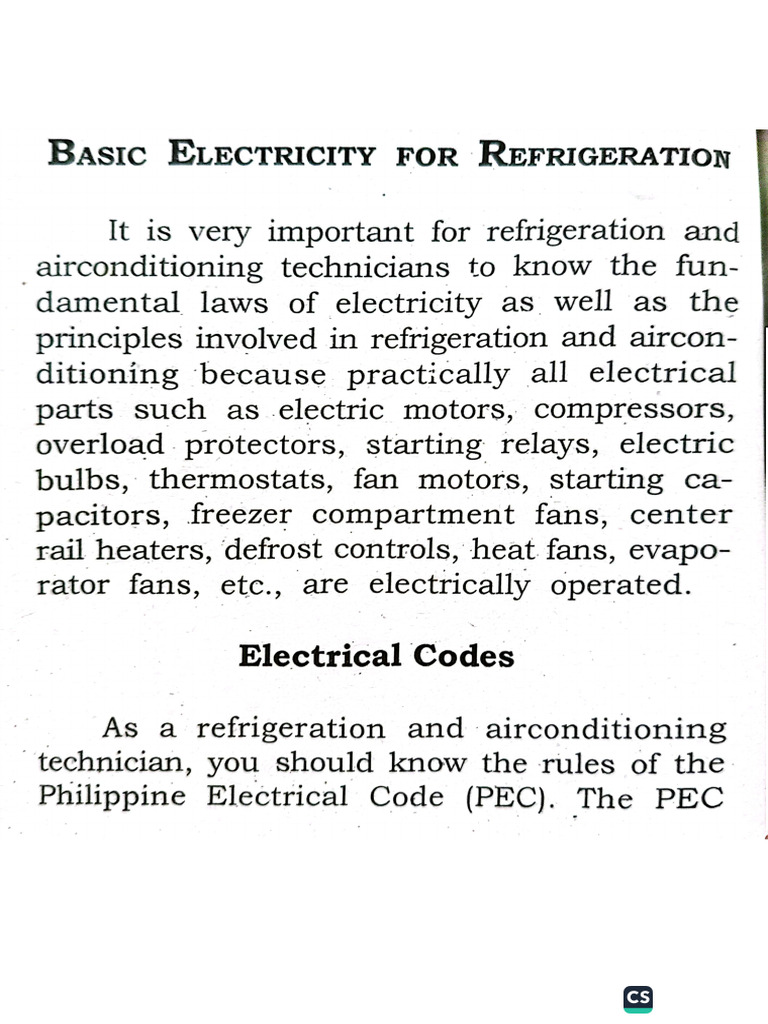 Basic Electricity for Refrigeration | PDF