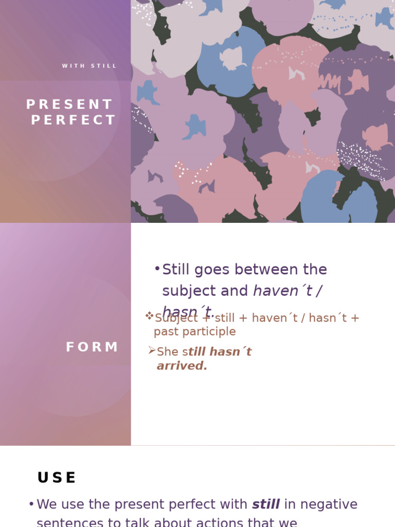 Present perfect with still | PDF