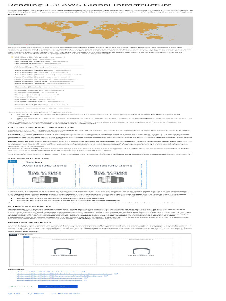 AWS Global Infrastructure | PDF