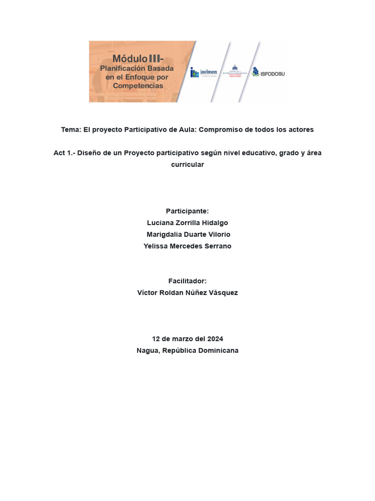 Duarte, T3, ACT1 Proyecto Participativo de Aula (PPA) | PDF | Residuos | Contaminación