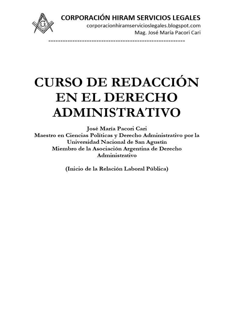Modelos Curso Redacción Inicio Relacion Laboral Pública - Autor José María Pacori Cari | PDF ...