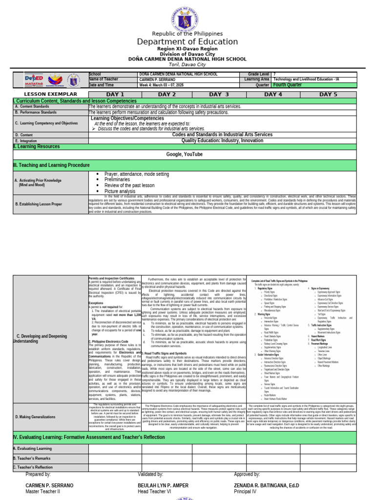 Industrial Arts Standards Lesson Plan | PDF | Road | Traffic