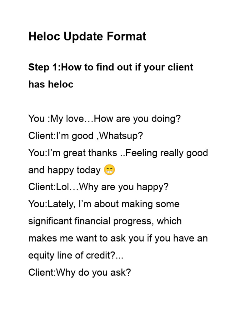 How To Find Out If Your Client Has HELOC | PDF