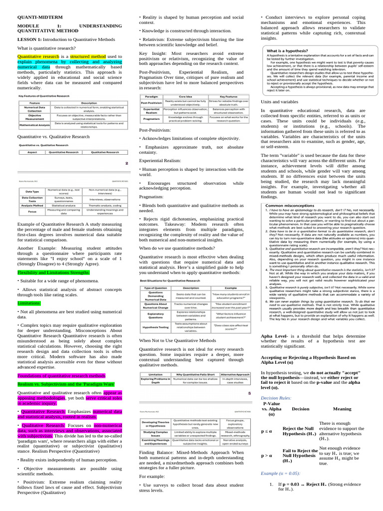 Understanding Quantitative Research Methods | PDF | Quantitative Research | Statistics