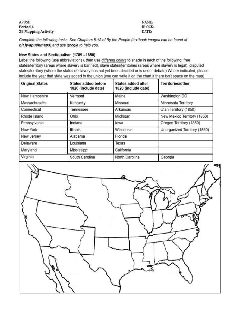 Mapping States and Sectionalism (1789-1850) | PDF