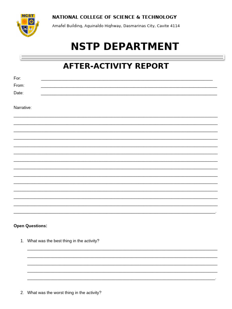 After Activity Report 2 | PDF