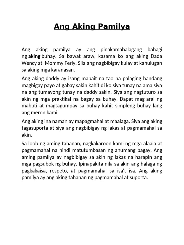 Ang Aking Pamilya | PDF