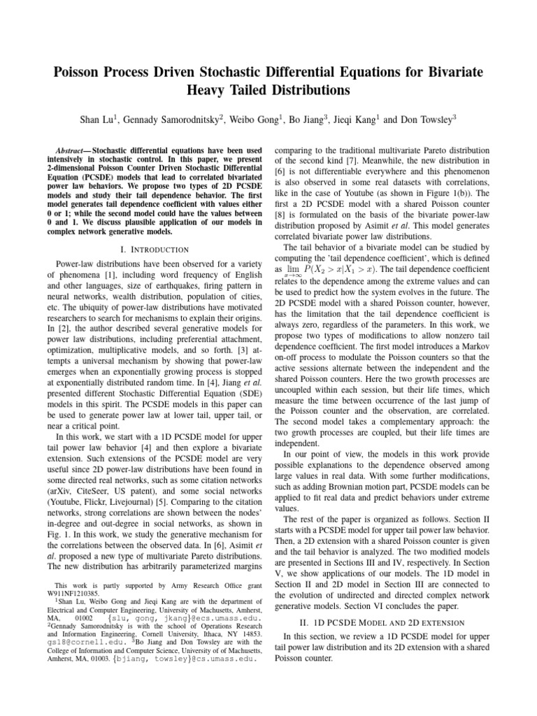 Poisson Process Driven Stochastic Differential Equations For Bivariate Heavy Tailed ...