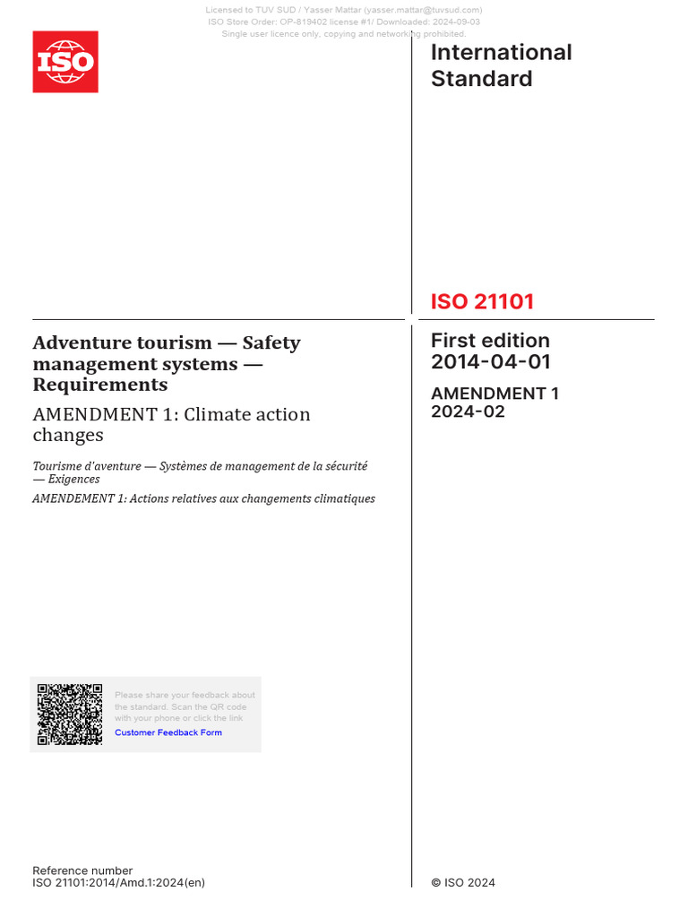 ISO 21101 2014 Amd 1 2024 (En) | PDF | International Organization For Standardization