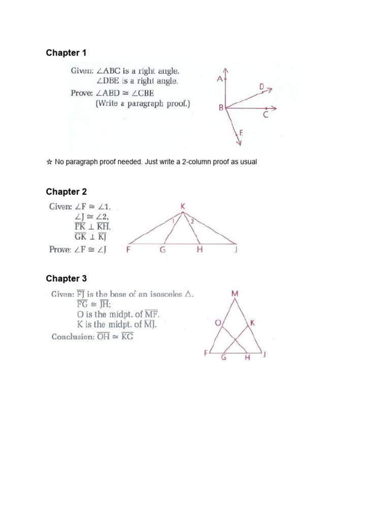 Geometry Midterm Proof Practice | PDF