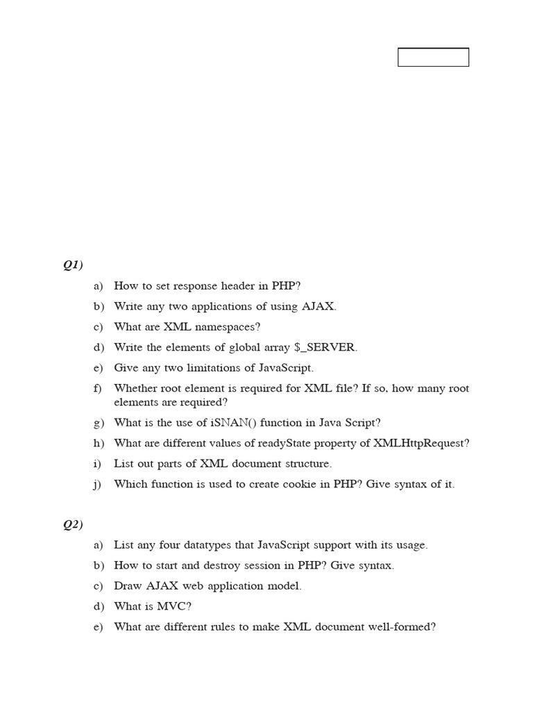 b.sc ( Computer Science ) 2019 Pattern.pdf October 2022_removed (1) | PDF | Ajax (Programming) | Xml