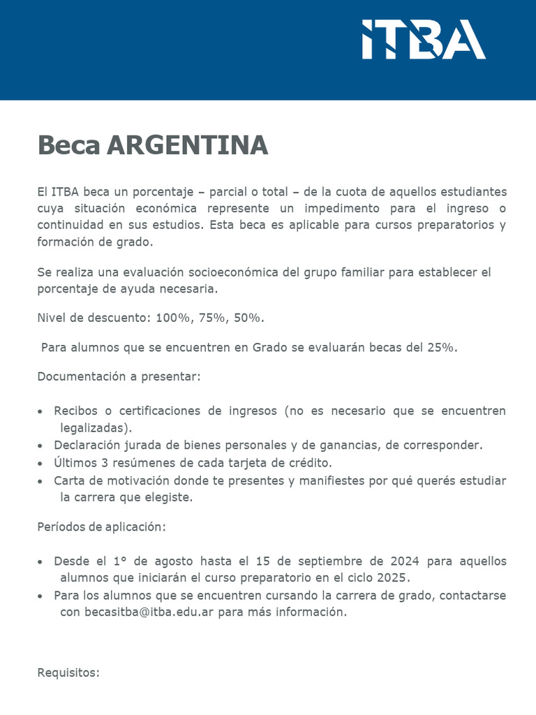 Beca Argentina 2024 v2 | PDF