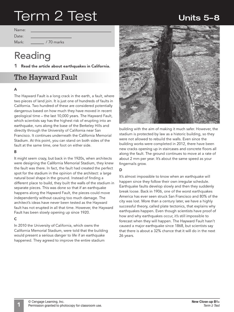 Reading and Comprehension 2 | PDF | Earthquakes | Atlantis