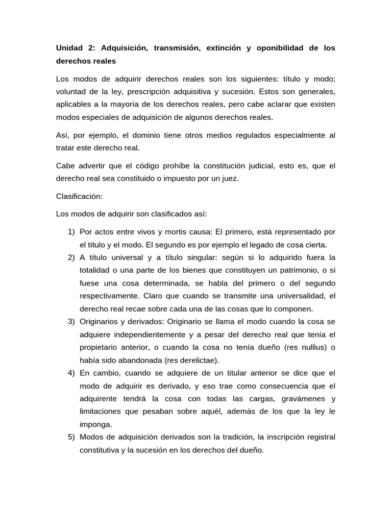 Unidad 2 | PDF | Posesión (Ley) | Posesión adversa