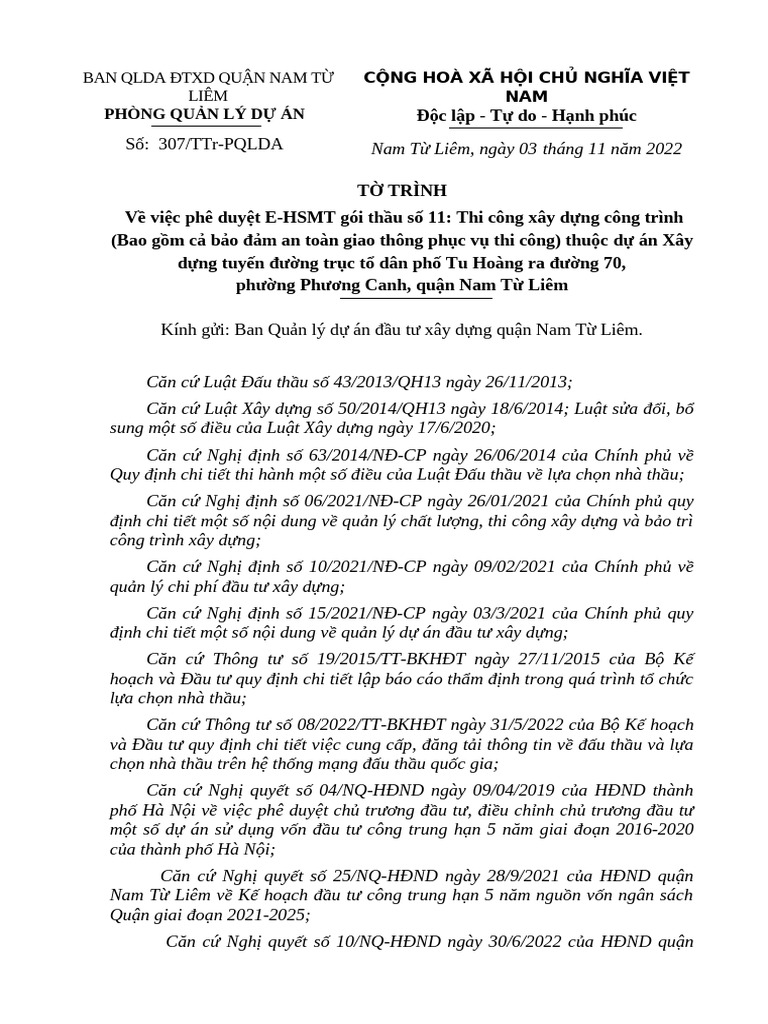 01. TT-QD PD HSMT Gói Thầu Xây Lắp Tu Hoàng (Repaired) | PDF