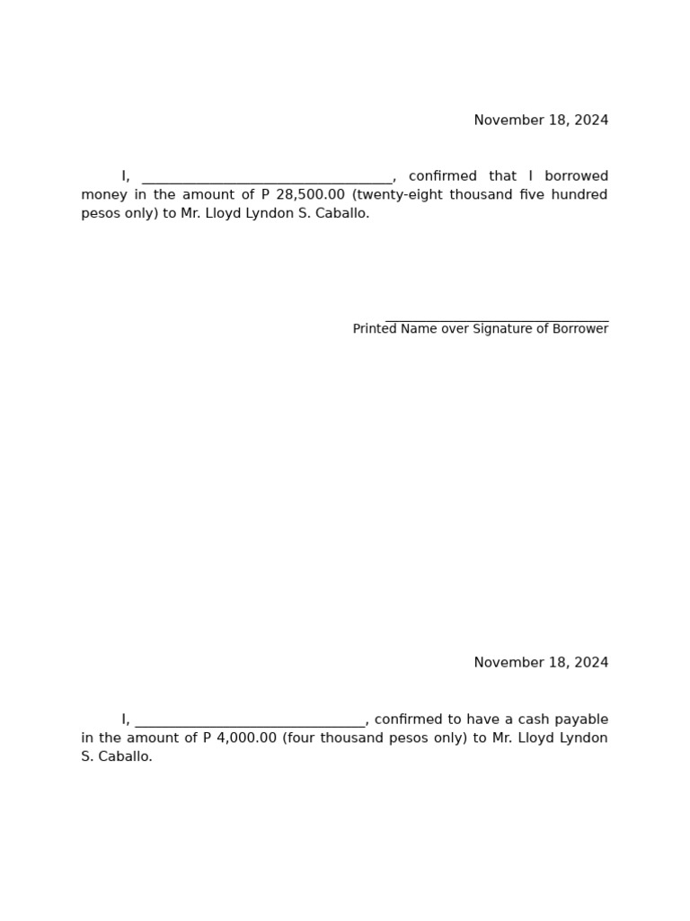 RECEIPT AND PROMISSORY NOTE SAMPLE | PDF | Promissory Note | Debtor