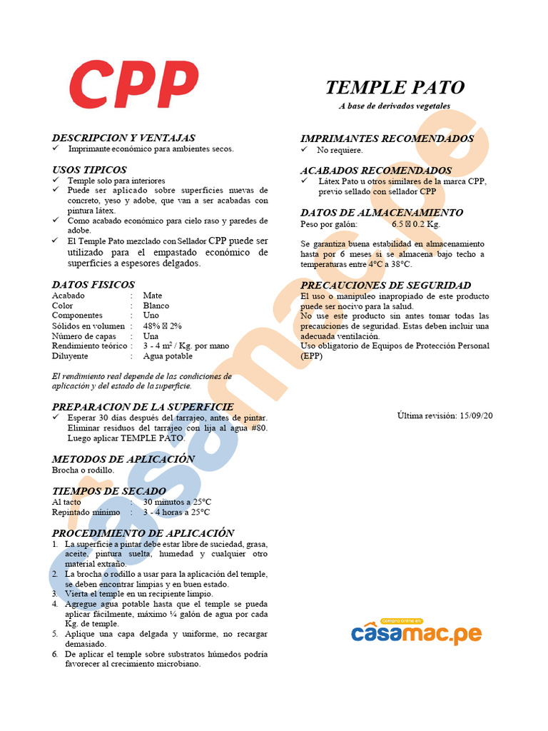 Temple Pato: Aplicación y Ventajas | PDF | Pintar | Agua