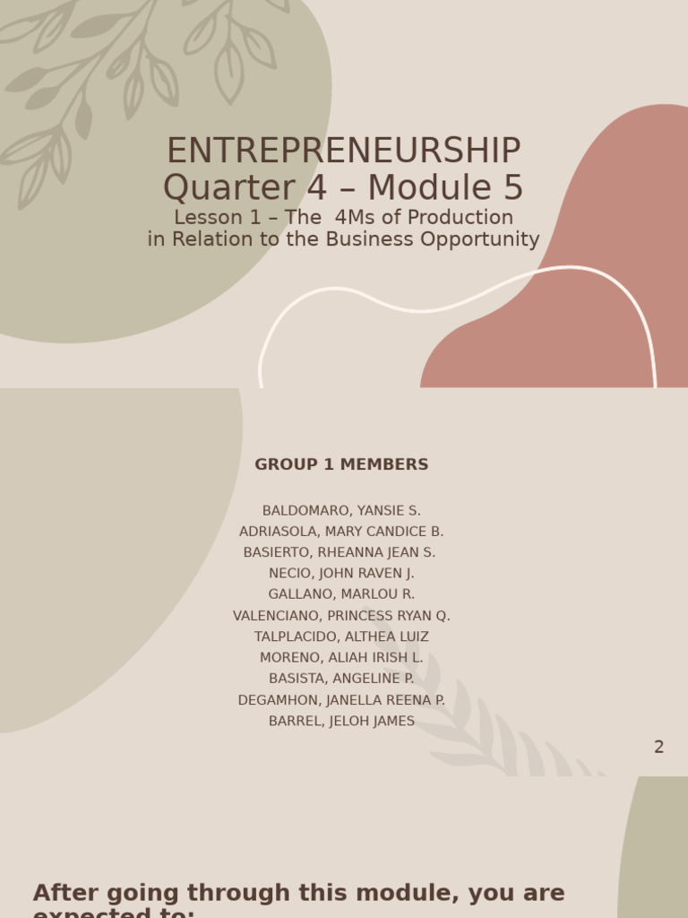 _ENTREP-Q4-M5-LESSON1-G1-Baldomaro_ | PDF | Factors Of Production | Prototype