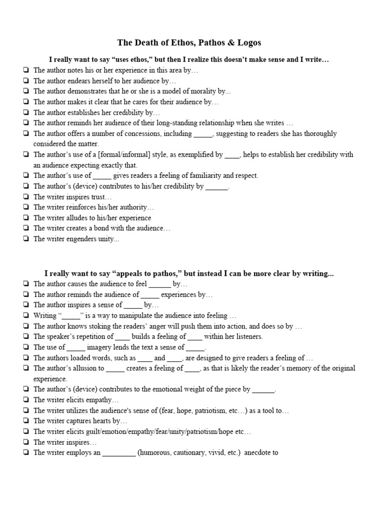 The Death of Ethos, Pathos, and Logos | PDF | Credibility | Logos