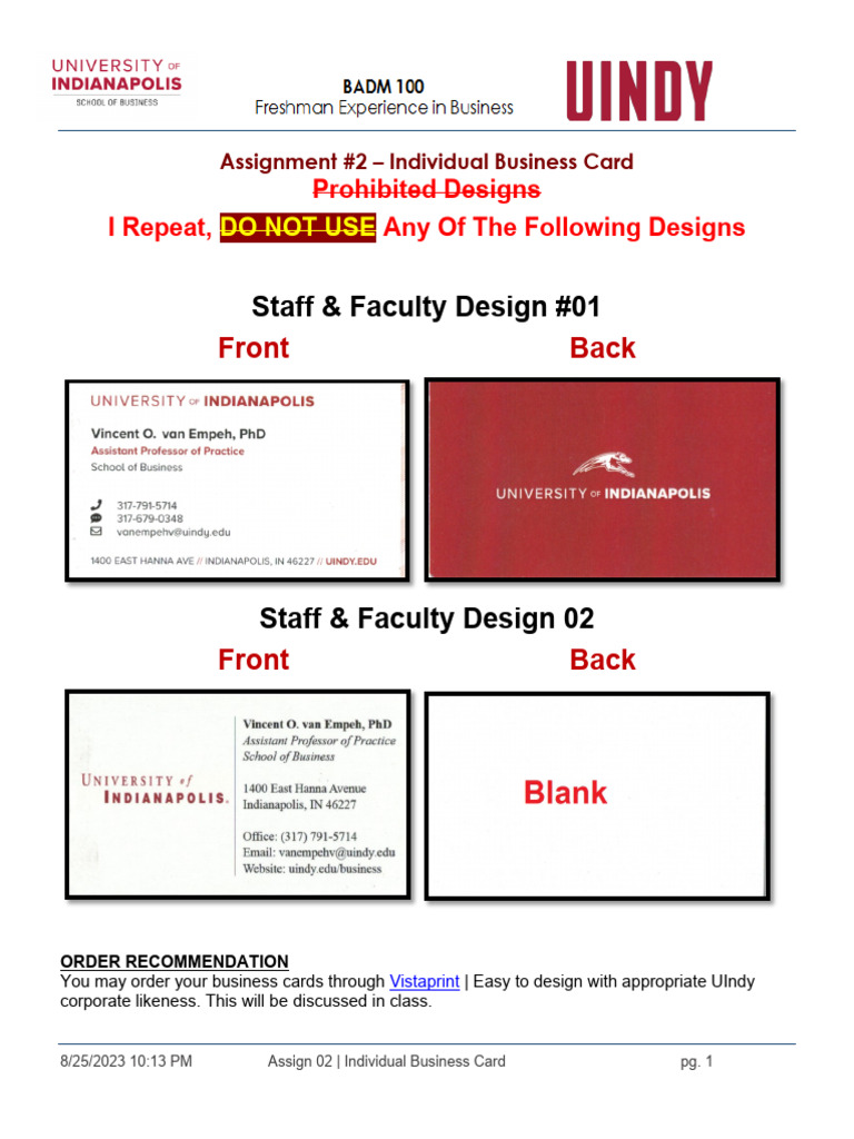 Assign02 BCard Prohibited Exhibit#02 | PDF