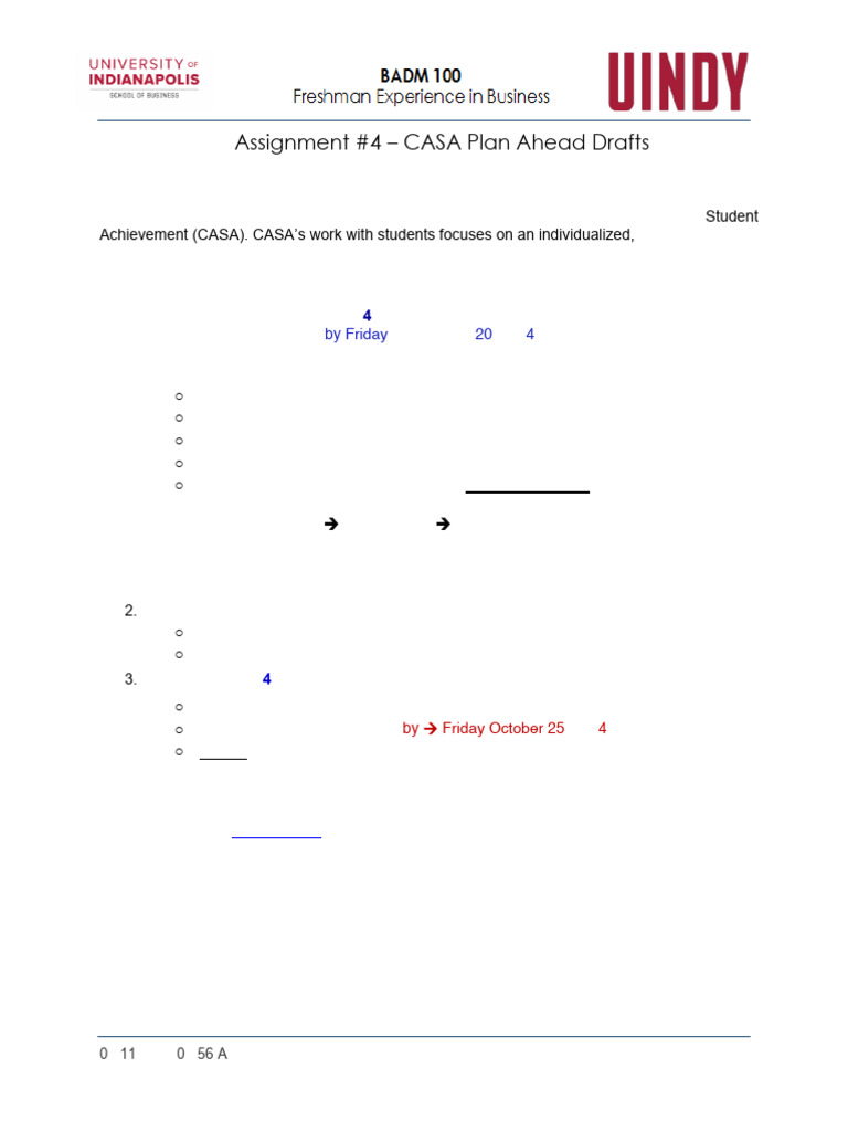 CASA Plan Ahead Draft Instructions | PDF
