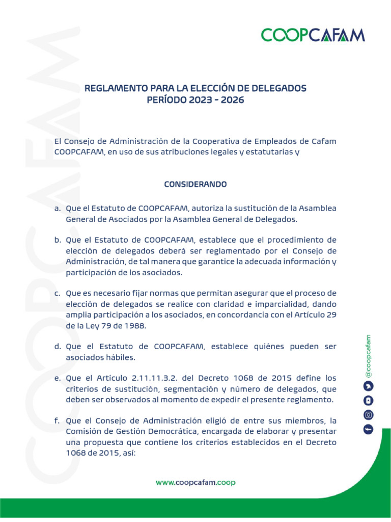 Reglamento de Eleccion de Delegados 2023 2026 1 | PDF | Votación | Elecciones