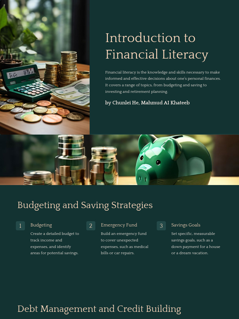 Introduction to Financial Literacy Guide | PDF | Investing | Insurance
