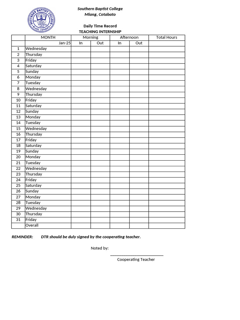 DTR Internship 2024 2025 | PDF