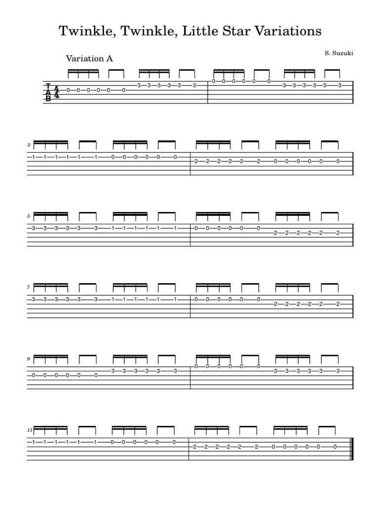 Twinkle, Twinkle, Little Star Variations | PDF