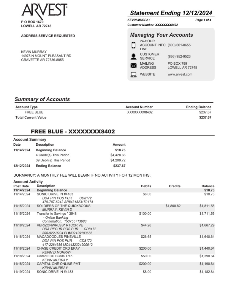 EStatement 2024 12 12 53741 | PDF | Banks | Overdraft