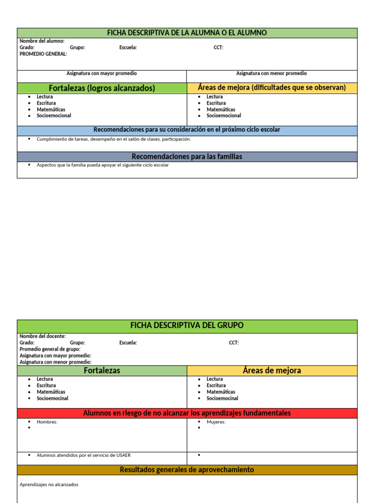 Fichas Descriptivas 1D | PDF