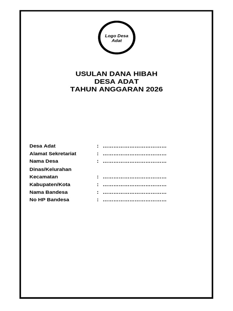 Template Usulan Hibah_2026 | PDF