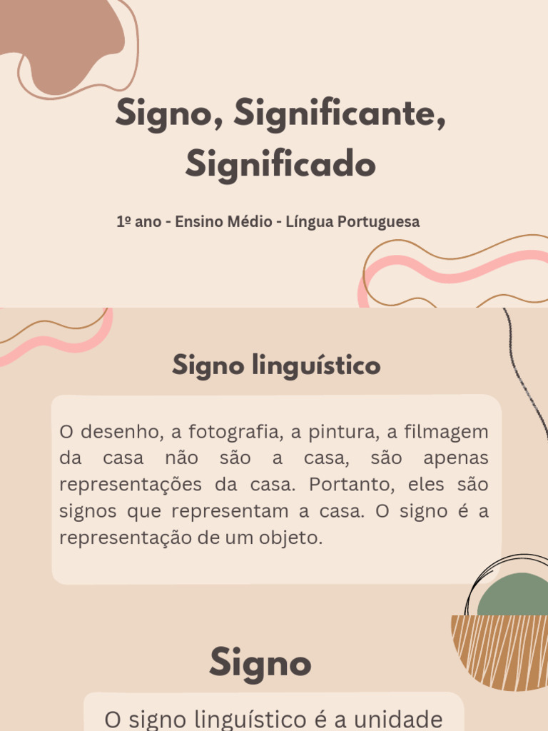 Signo, Significante, Significado | PDF | Linguística | Semiótica