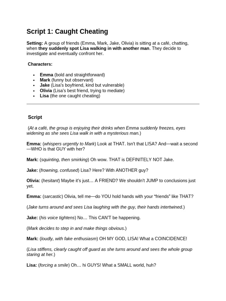 Cheating and Theft: Two Dramatic Scripts | PDF