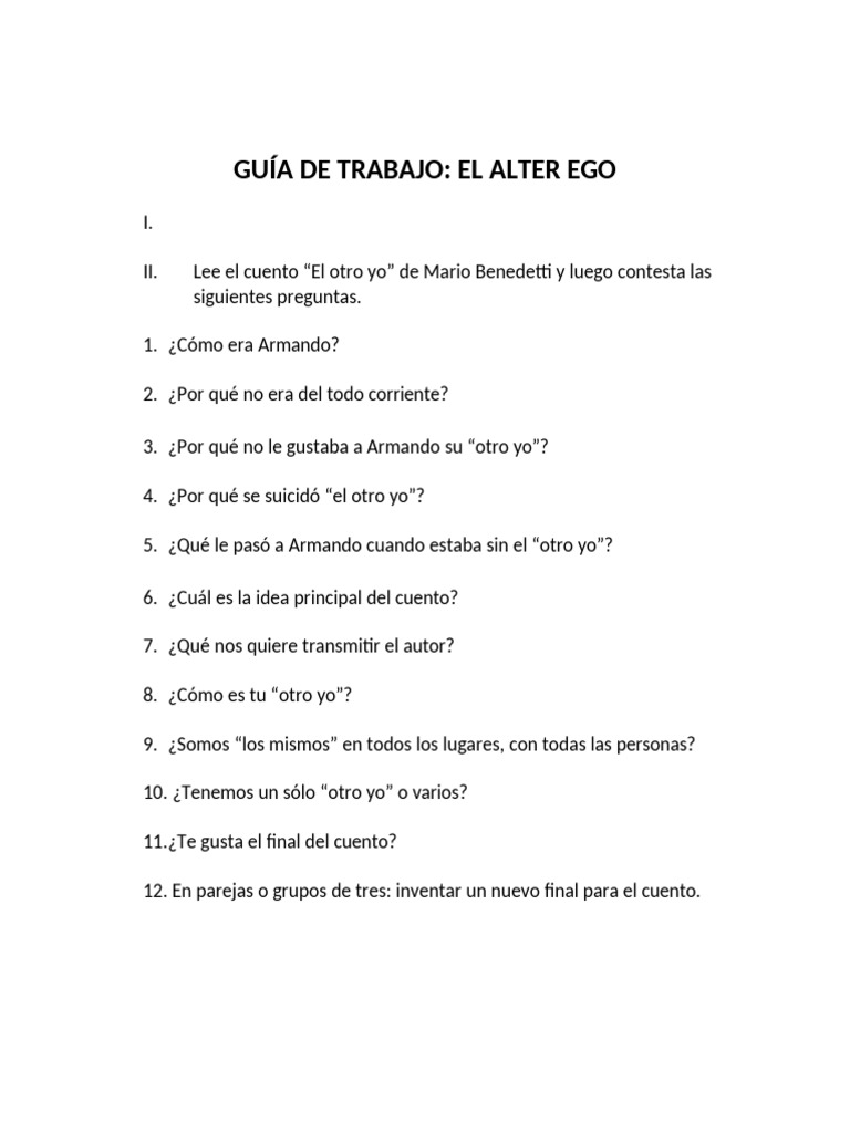 Explora tu Alter Ego: Guía de Reflexión | PDF