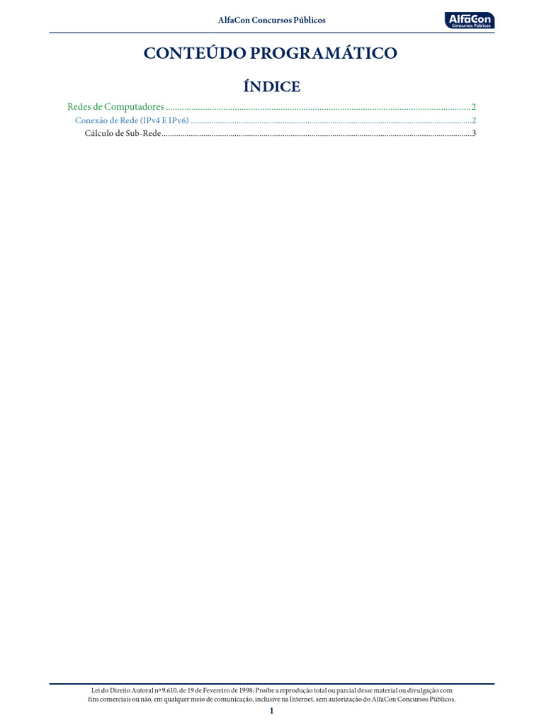 AlfaCon--calculo-de-mascara-de-sub-rede-conversao-binaria | PDF | Rede de computadores ...