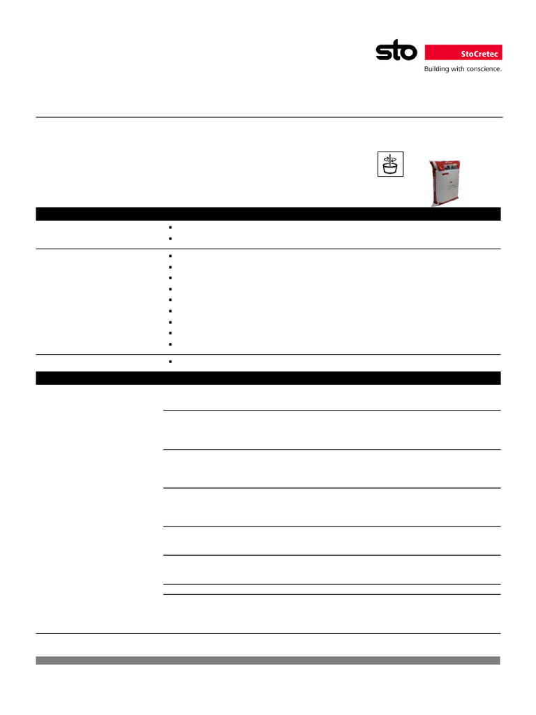 StoCrete NSG H Technical Data Sheet | PDF | Concrete | Structural ...