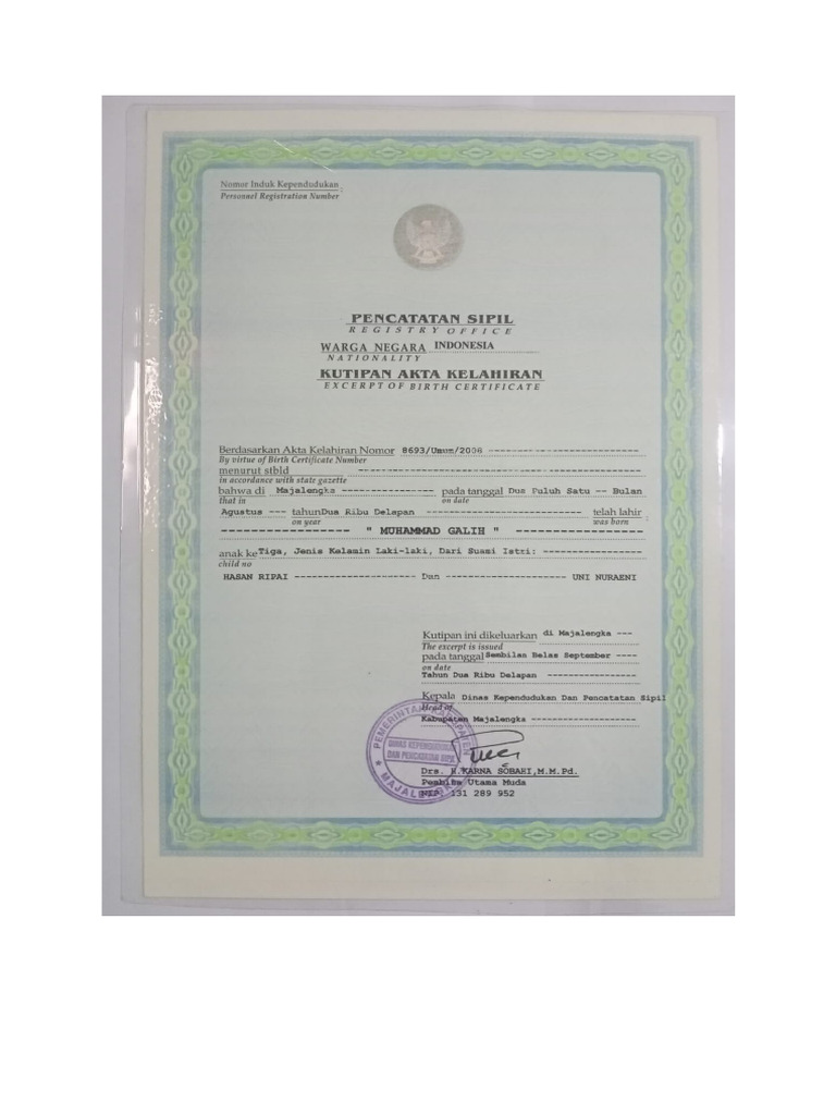 Dok Asli Muhammad Galih | PDF