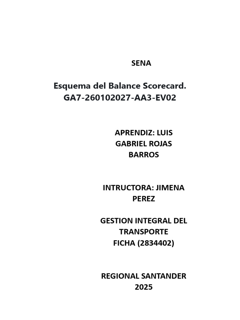 Esquema Del Balance Scorecard | PDF | Gestión estratégica | Negocios económicos