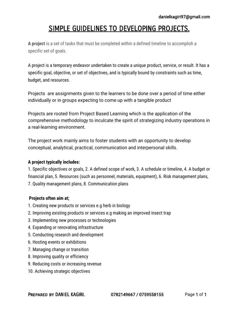 Simple Guidelines For Developing Projects by Daniel Kagiri | PDF ...