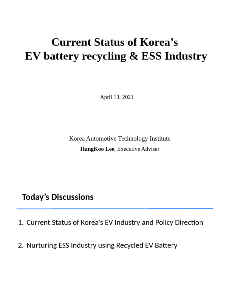 2-1. Ev Batteries and Ess Lee Hangkoo Final | PDF | Electric Vehicle ...