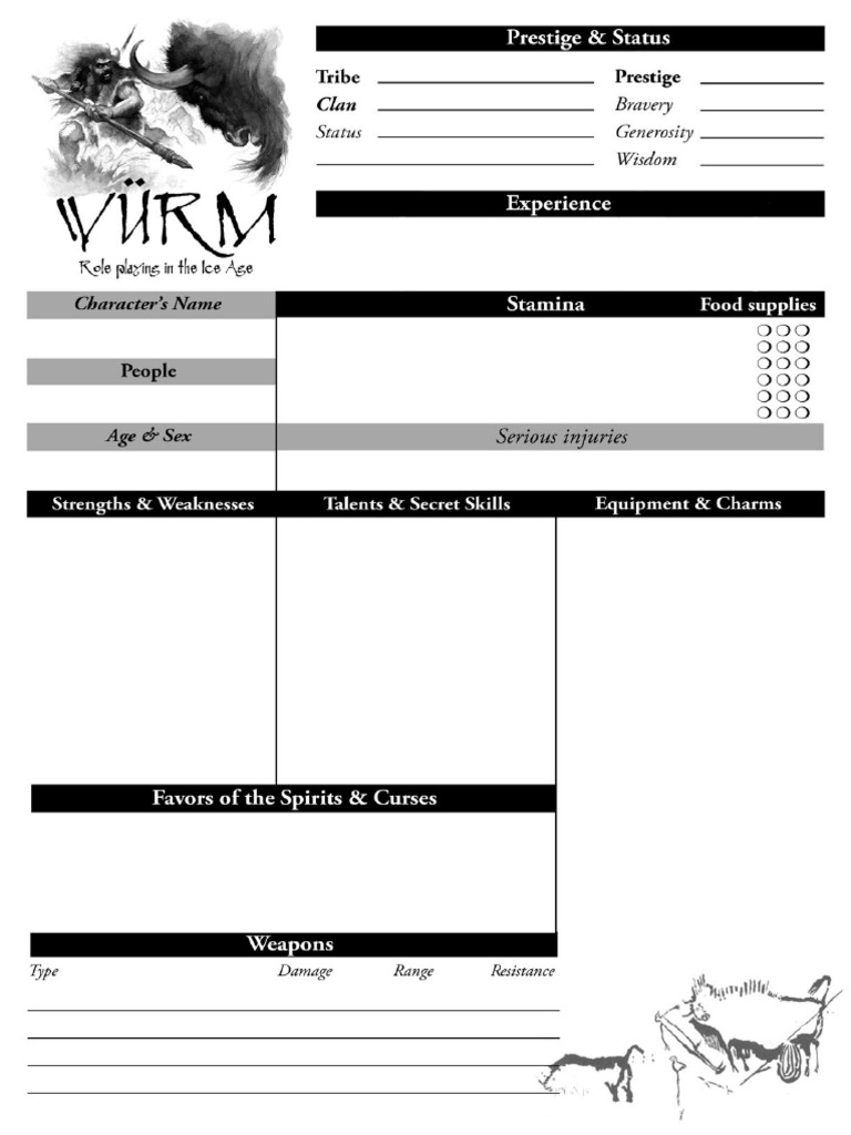 Wurm - Character Sheet | PDF