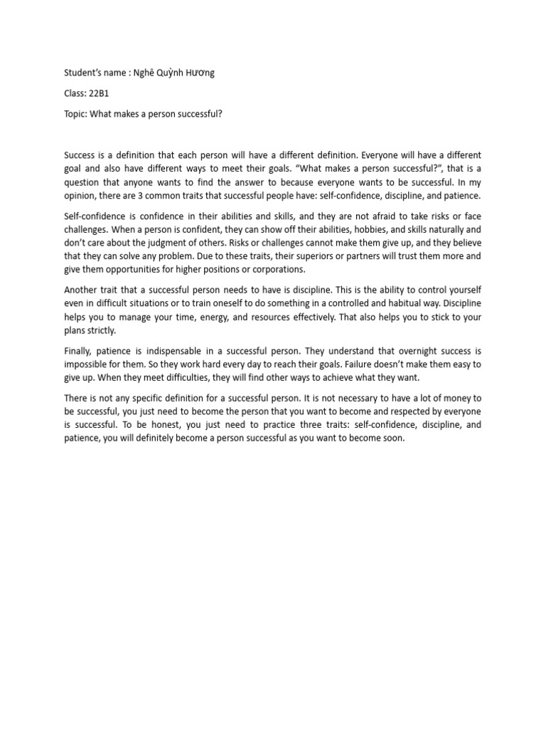 What Makes A Person Successful | PDF