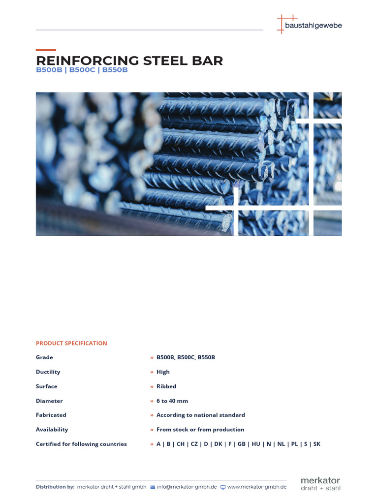 Reinforcing Steel Bar Specifications | PDF